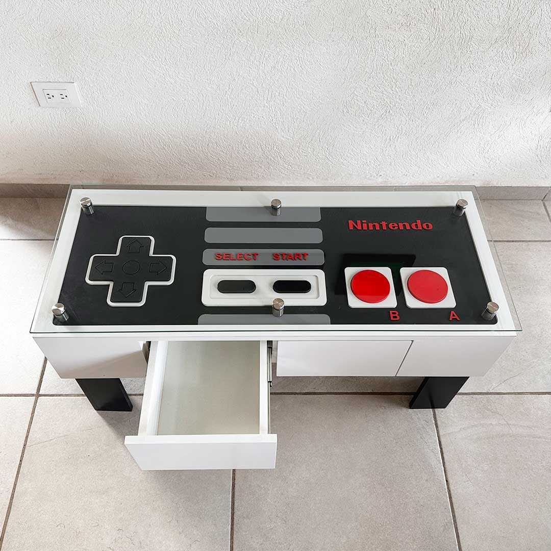 Mesa Control Retro Con Cajones Ocultos - Geeksroom