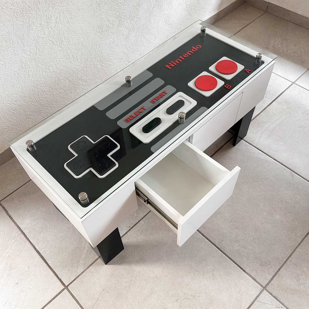 Mesa Control Retro Con Cajones Ocultos - Geeksroom